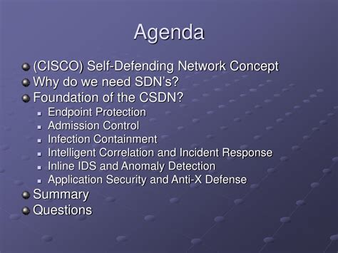 PPT CISCO Self Defending Networks PowerPoint Presentation Free
