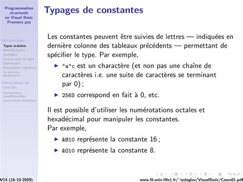 Programmation Structurée En Visual Basic Fil Université Lille 1
