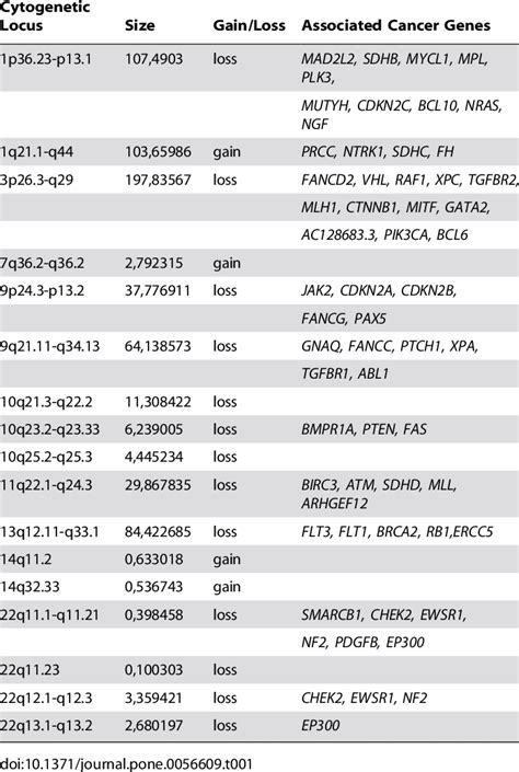 Selected Copy Number Gains Losses Of Frequency Size Is Expressed