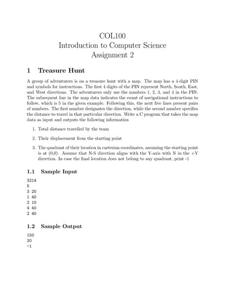 Col 100 Assignment 2 Col 100 Col Introduction To Computer Science