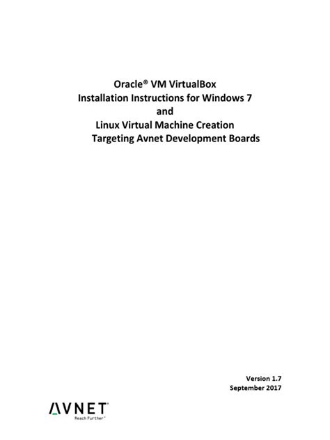 Oracle® Vm Virtualbox Installation Instructions For Windows 7 And Linux Virtual Machine Creation