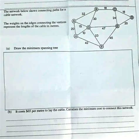 Solved The Network Below Shows Connecting Paths F For Cable Network