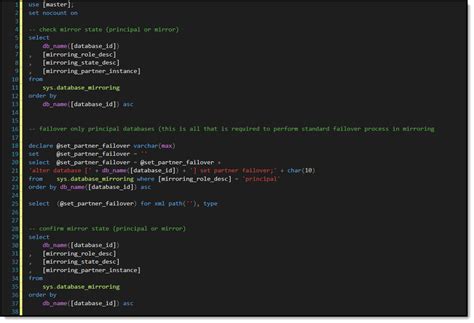 Failover Mirrored Databases Using Sql Mikes Data Work