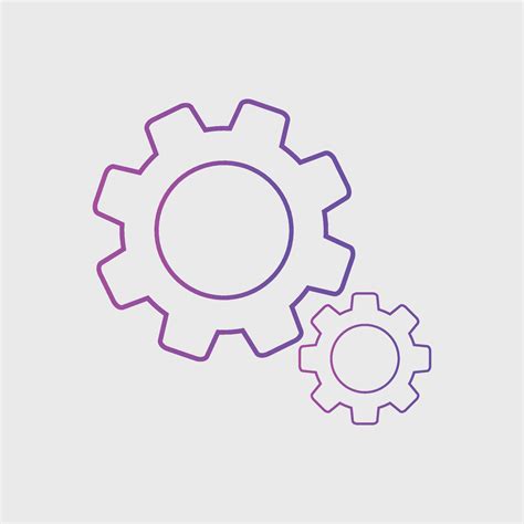 Setting Gear Line Icon Symbol For Ui Social Media Website Isolated On