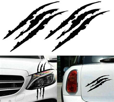 Monster Claw Scratch Decal Sticker For Car Headlight Decor Tuning Car