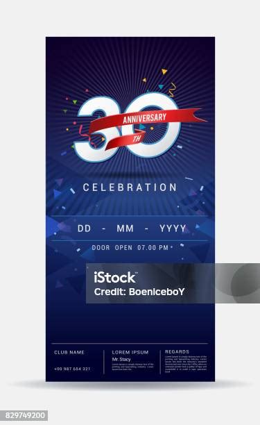 30 년 기념일 초대 카드반짝 골드 축 하 템플릿 디자인 벡터 일러스트 레이 션 30에 대한 스톡 벡터 아트 및 기타 이미지