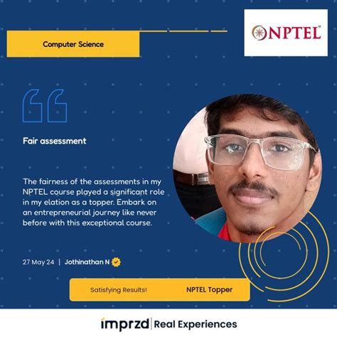 jothinathan nagarajan on linkedin nptel