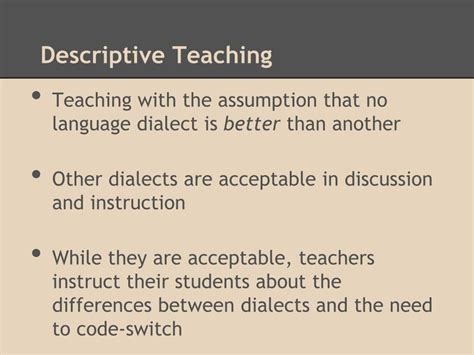 Ppt Descriptive Vs Prescriptive Language Instruction Powerpoint Presentation Id3069002