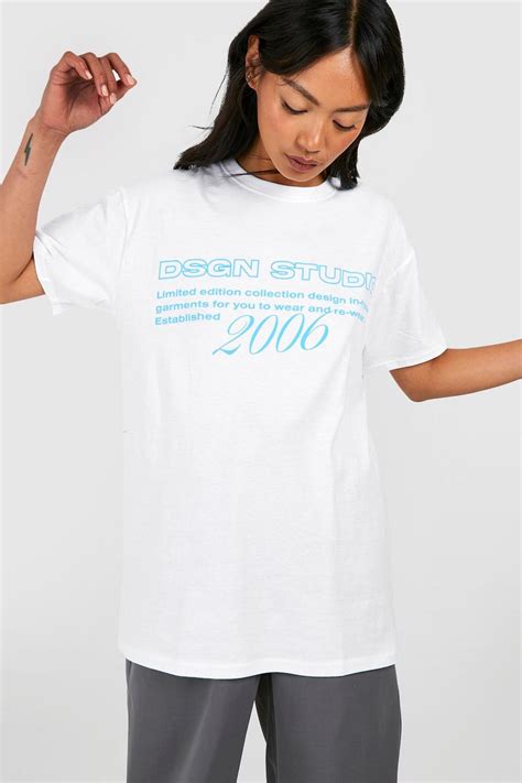White Dsgn Studio Oversized T Shirt Boohoo Uk