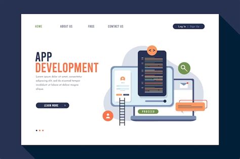 free vector app development web page template