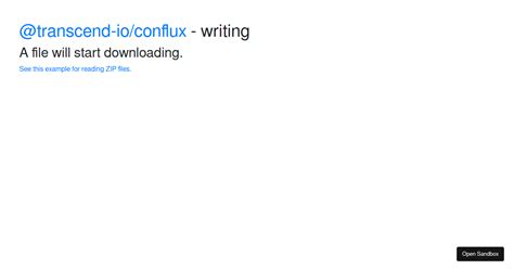 Transcend Io Conflux Writing Zip64 Codesandbox