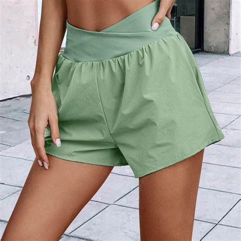 Poteti Athletic Womens Running Shorts High Waisted Summer Shorts For