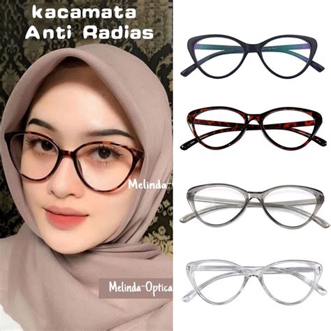 Jual COD Kacamata Anti Radiasi Kacamata Leopard Cat Eye Hp Dan Komputer Wanita Pria Korea Retro