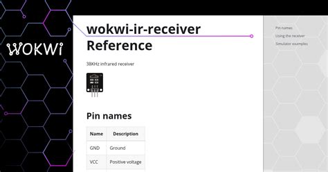 Wokwi Ir Receiver Reference Wokwi Docs Wokwi Ir Receiver Reference Wokwi Docs
