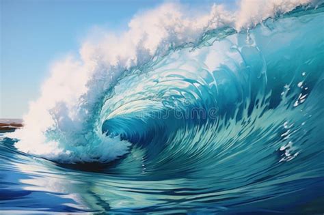 Majestic Ocean Wave Digital Art Stock Illustration Illustration Of Digital Cresting 328286453
