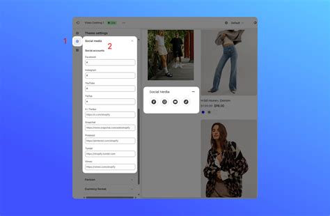Showing Social Media Icons Smind Documentation