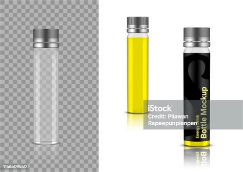 배경 그림에 현실적인 투명 병 에너지 음료 또는 비타민 제품 포장을 3d 모형 0명에 대한 스톡 벡터 아트 및 기타 이미지 0명 개체 그룹 건강관리와 의술 Istock