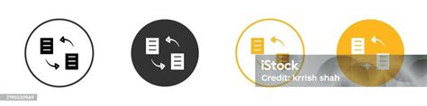 Data Synchronization Icon Black And White Vector Outline Sign Stock
