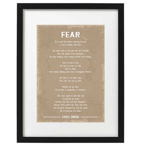 Kahlil Gibran Fear Poem Art Print Etsy