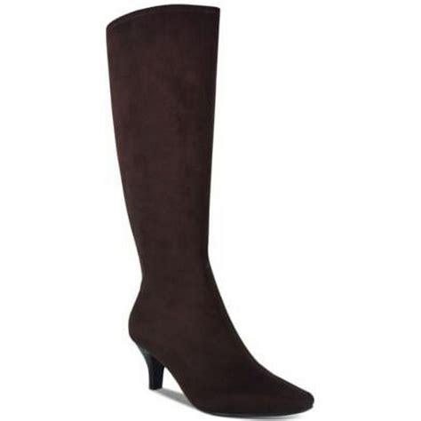 Impo Womens Brown Comfort Namora Square Toe Kitten Heel Zip Up Heeled