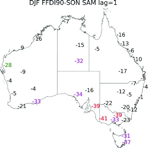 Correlation Coefficient Values Multiplied By 100 Calculated For Djf 90