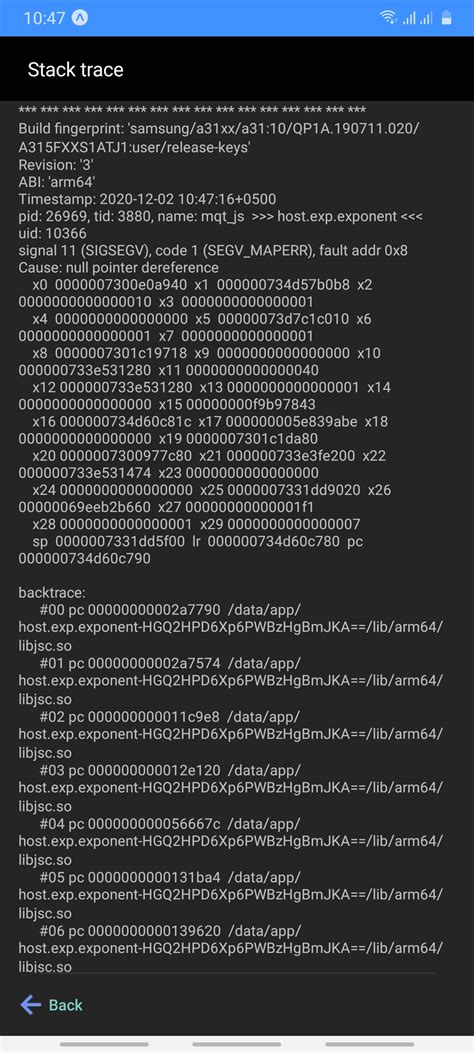 Fatal Signal 11 Sigsegv Code 1 Segvmaperr Fault Addr 0x8 In Tid