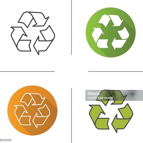 回收標誌圖示向量圖形及更多單線圖片 單線 圖標集 圖示 Istock