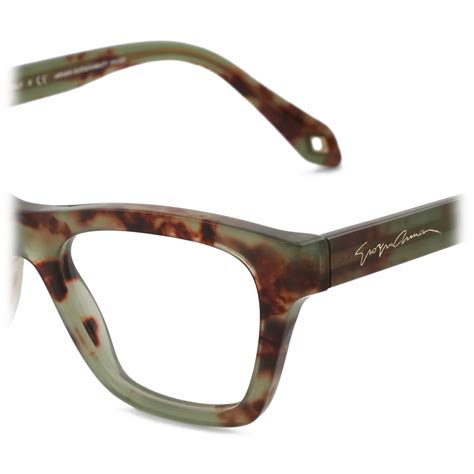 Giorgio Armani Womens Irregular Eyeglasses Tortoiseshell Green