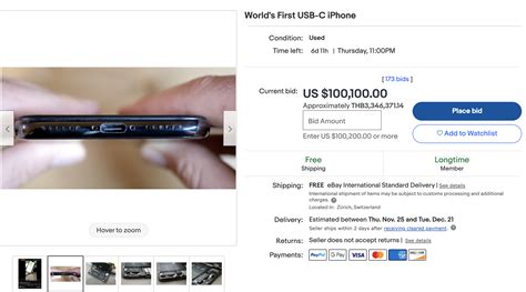 iPhone Type-C เครื่องแรกของโลกราคาประมูลสูงถึง 3.3 ล้านบาท – Dailygizmo