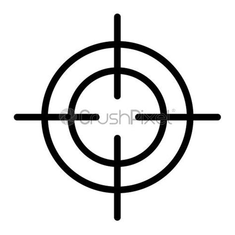 Crosshair Icon Outline Style Stock Vector 5901067 Crushpixel