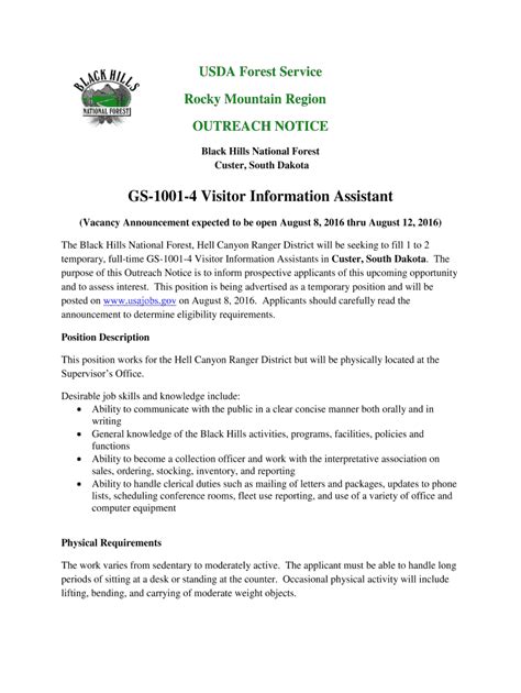 Fillable Online Gs 1001 4 Visitor Information Assistant Fax Email Print Pdffiller