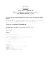 ECE Lab Docx ECE Problem Lab Getting Practice With MATLAB Signals Writing Simple