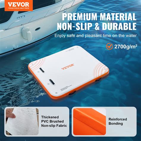 Vevor Inflatable Floating Dock 6 X 5ft Inflatable Dock Platform Non Slip Water Floating Dock