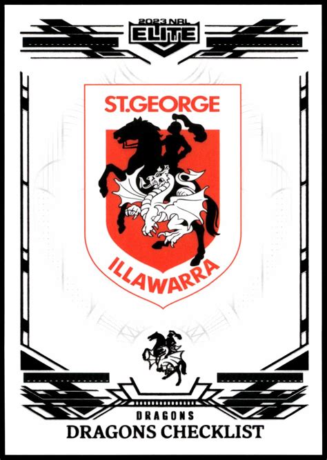 2023 Nrl Elite Black Diamond Mojo Mb118 St George Illawarra Dragons