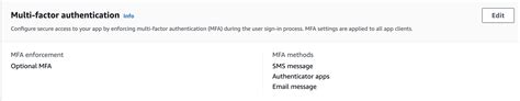 Aws Cognito Toggle Mfa Via Email On Off Stack Overflow