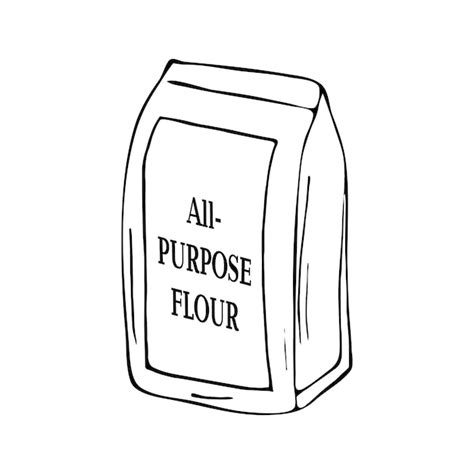 Premium Vector Allpurpose Flour Pack Handdrawn Pack Of Flour Isolated