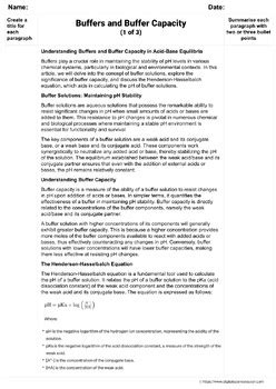 Buffers And Buffer Capacity Acid Base Equilibria And Buffer Solutions