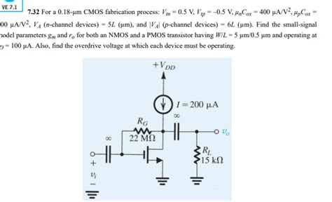 Solved Ve 7 1 7 32 For A 0 18 μm Cmos Fabrication Process