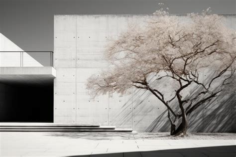 Premium AI Image A Black And White Image Of A Tree Against The