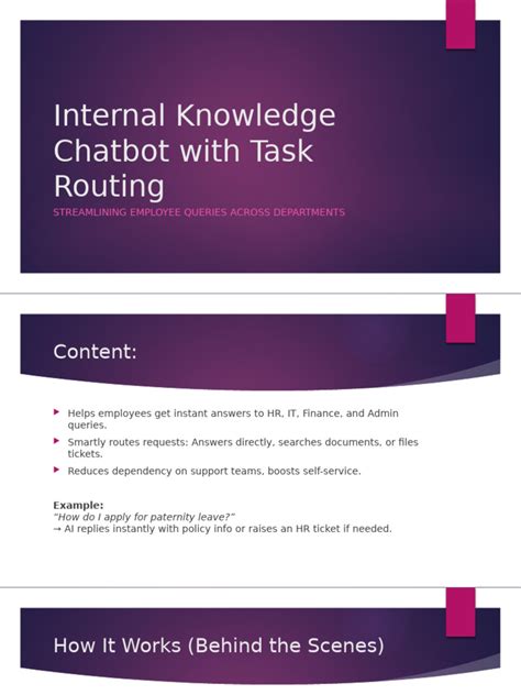 Internal Knowledge Chatbot With Task Routing Pdf