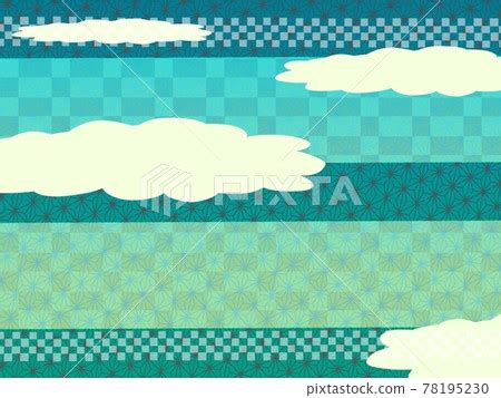 方格圖案麻葉圖案雲背景 插圖素材 78195230 PIXTA圖庫