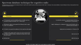 Cognitive Wireless Sensor Networks Spectrum Database Technique For Cognitive Radio PPT Presentation