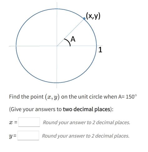 Solved Find The Point X Y On The Unit Circle When A Chegg