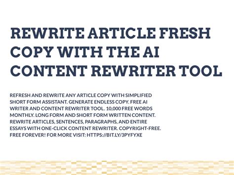 Ppt Rewrite Article Fresh Copy With The Ai Content Rewriter Tool