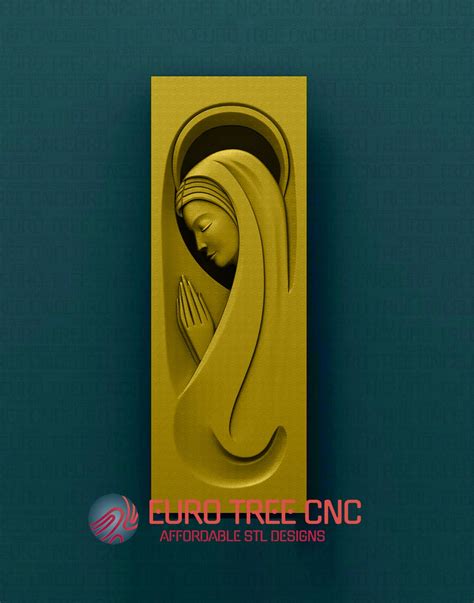 Virgin Mary Praying 3d Stl Model Cnc Router Engraver Artcam Aspire