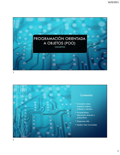 01 Programación Orientada A Objetos Poo ProgramaciÓn Orientada A Objetos Poo Conceptos