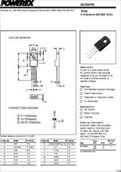 BCR8PM-12L datasheet - Type = Triac ;; Voltage = 600V ;; Current = 8A ...