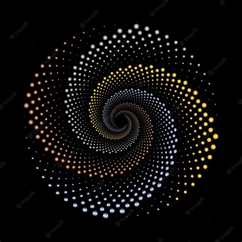 Premium Vector Multicolor Shiny Metallic Dotted Spiral Vortex Circle
