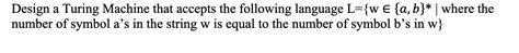 Solved Design A Turing Machine That Accepts The Following Chegg