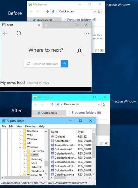Enable Colored Title Bar For Inactive Window In Windows